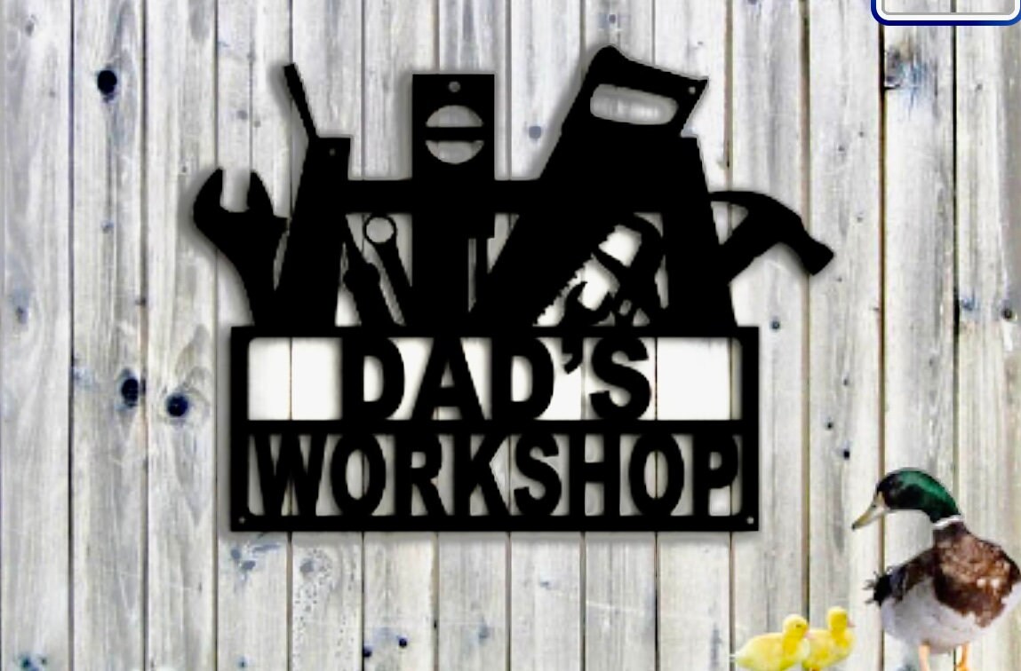 Dad Toolbox Workshop Sign - Etsy