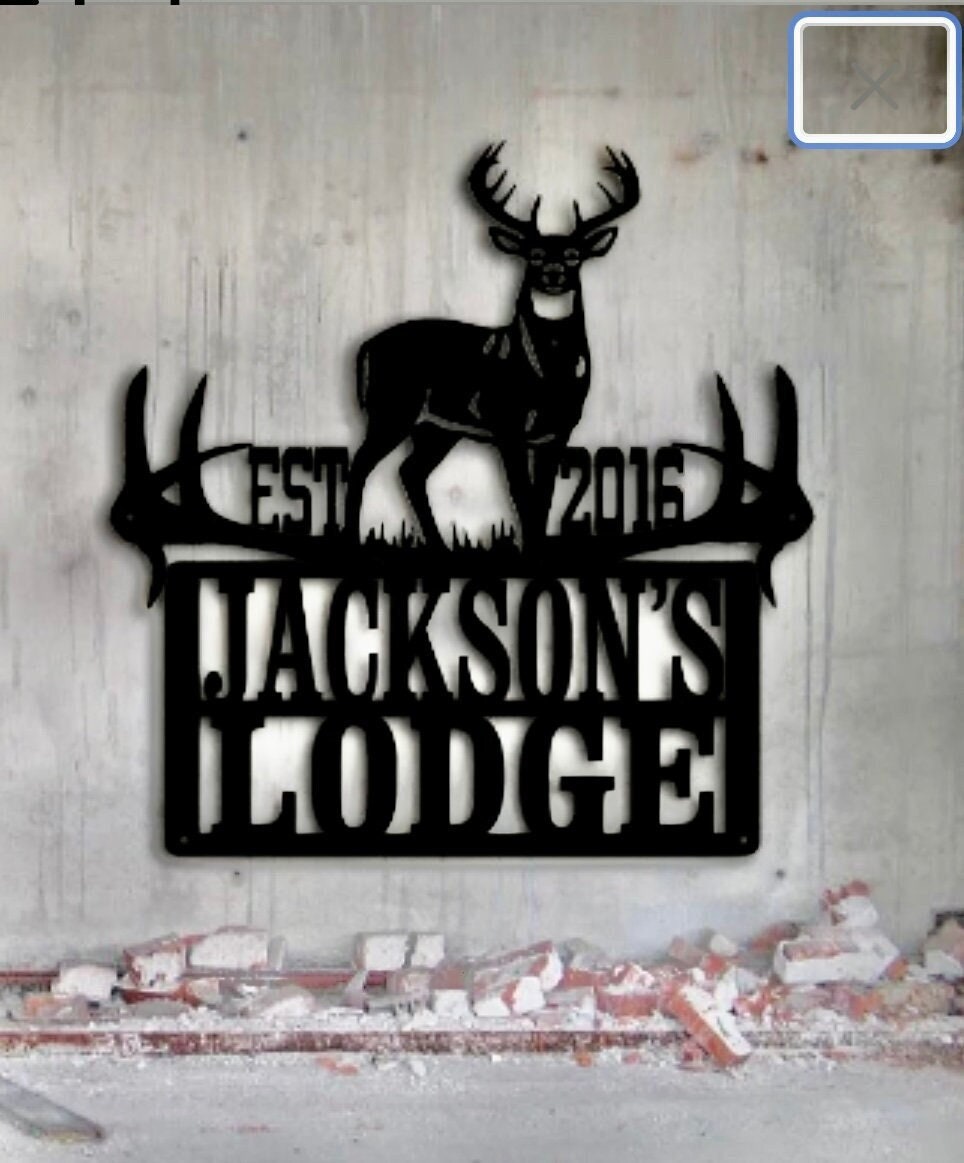 Hunting Lodge - Camp - Big Buck - Custom Personalized Metal Sign ...