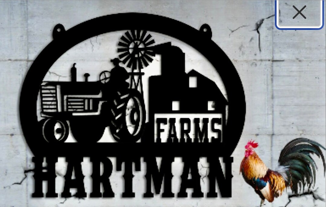 Tractor Barn Farm Scene Custom Metal Sign Family Farm Name Custom Metal ...