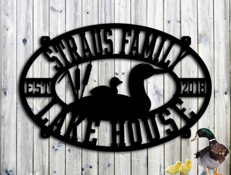 Lake House Sign - Personalized Custom Metal Lake House Sign - Steel ...