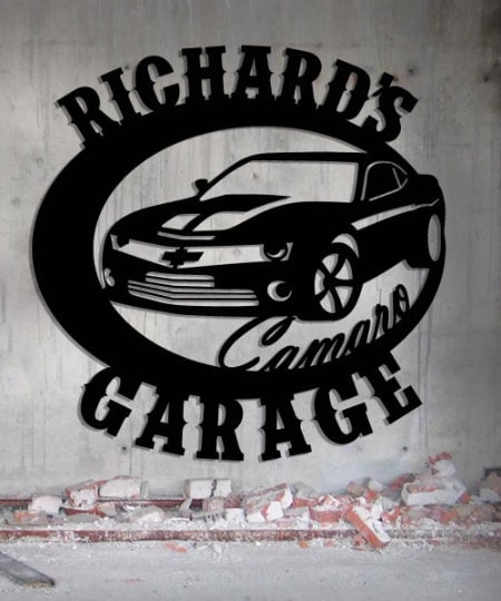 Metal Sign Custom Camaro Garage Personalized Custom Metal Sign Metal ...