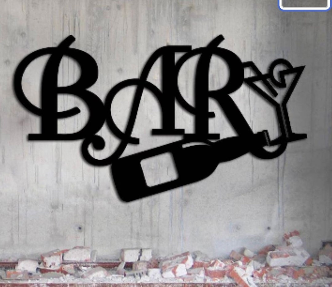 Bar Beer Cocktails Sign - Sign Metal Wall Art - Home Bar - Sign - Etsy