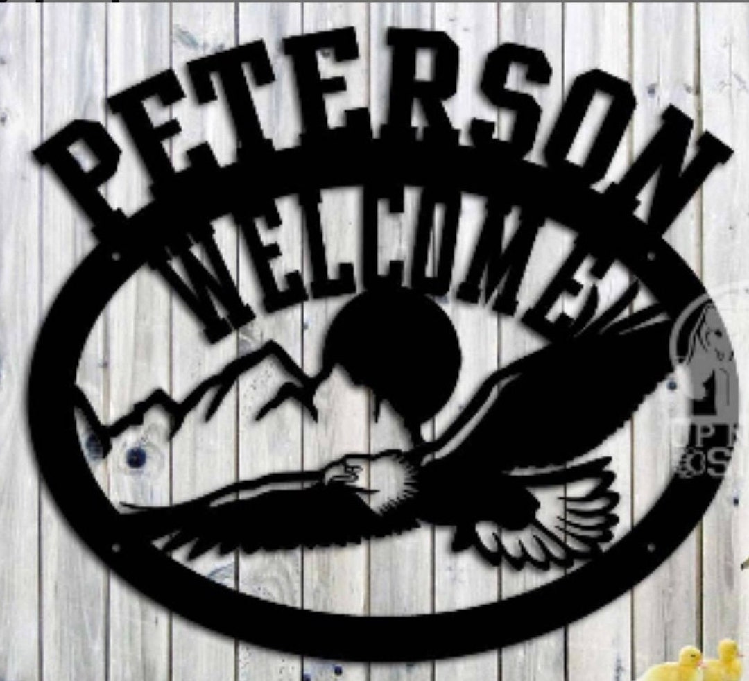 Personalized Bald Eagle Welcome Sign – Custom Metal Cabin Decor - Etsy