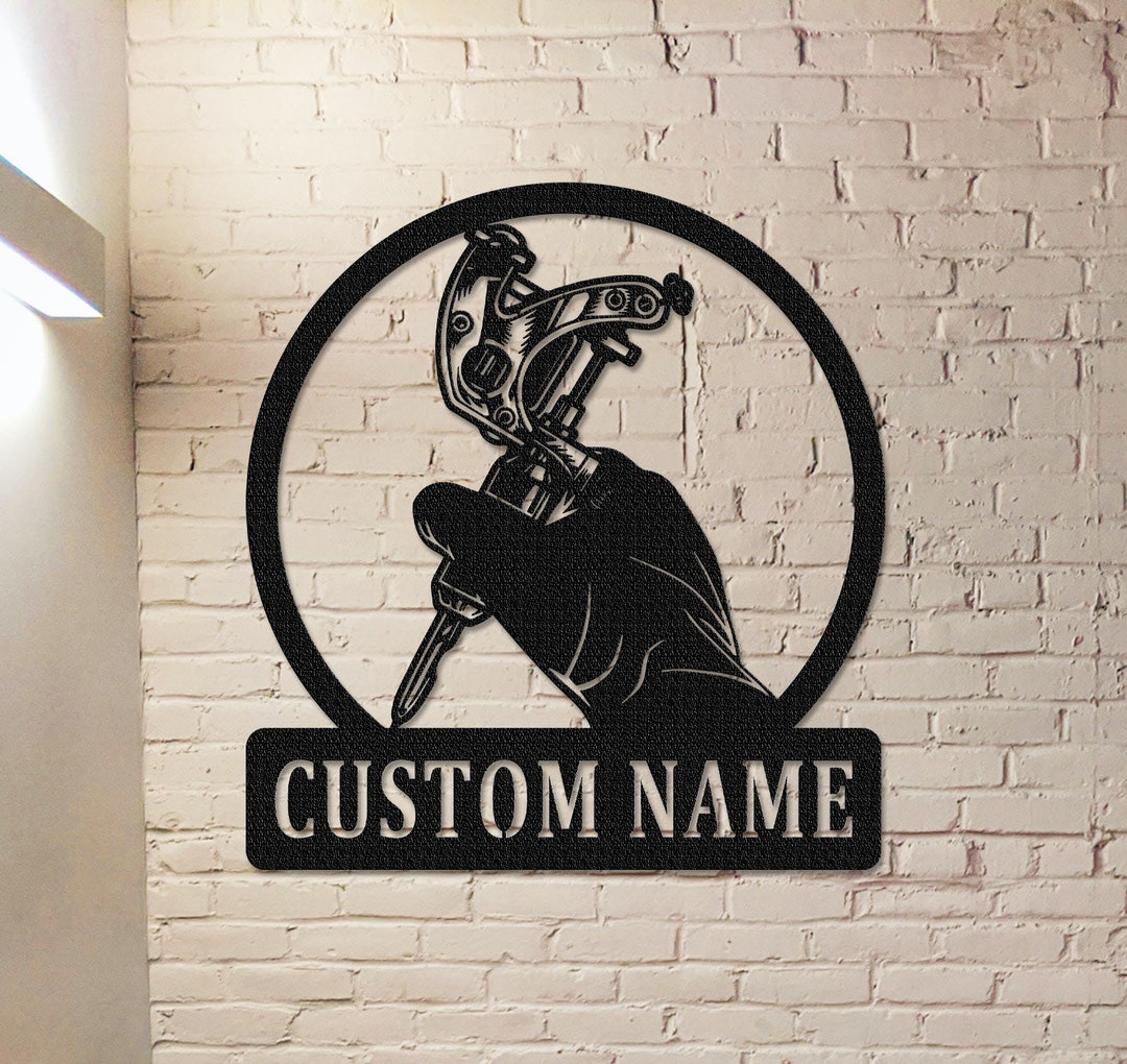 Personalized Tattoo Machine Metal Sign,custom Tattoo Shop Decor,tattoo ...