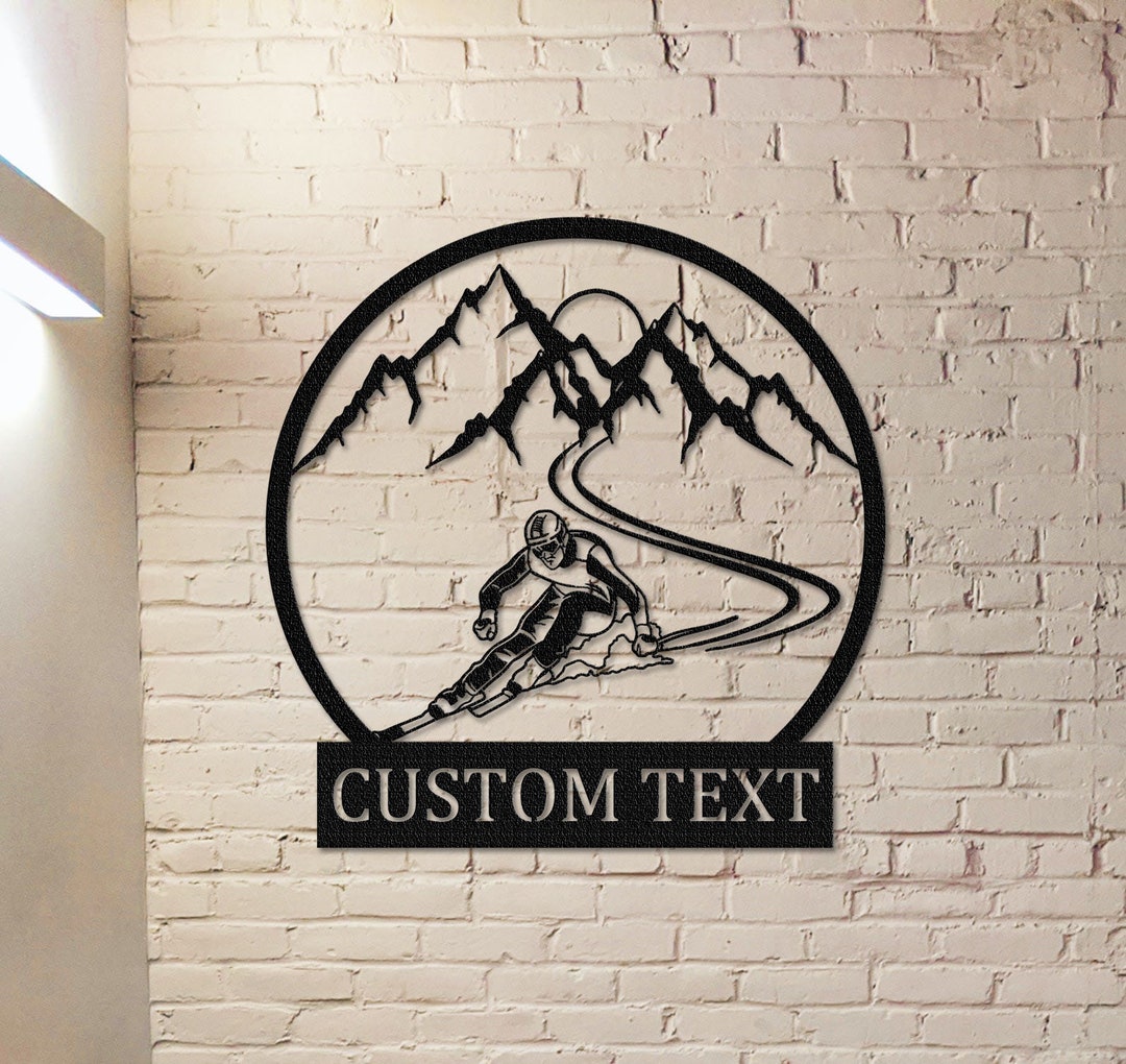 Custom Skiing Metal Sign,skiing Wall Art, Personalized Skiing Wall ...