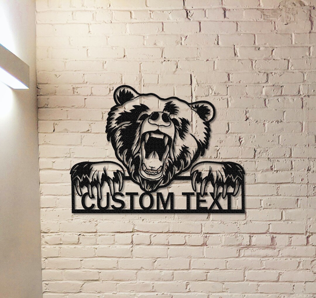 Custom Bear Metal Sign,grizzly Bear Sign,personalized Bear Name Sign ...