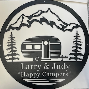 Happy Campers Sign,custom Camping Sign Name,outdoor Sign,campsite Decor ...