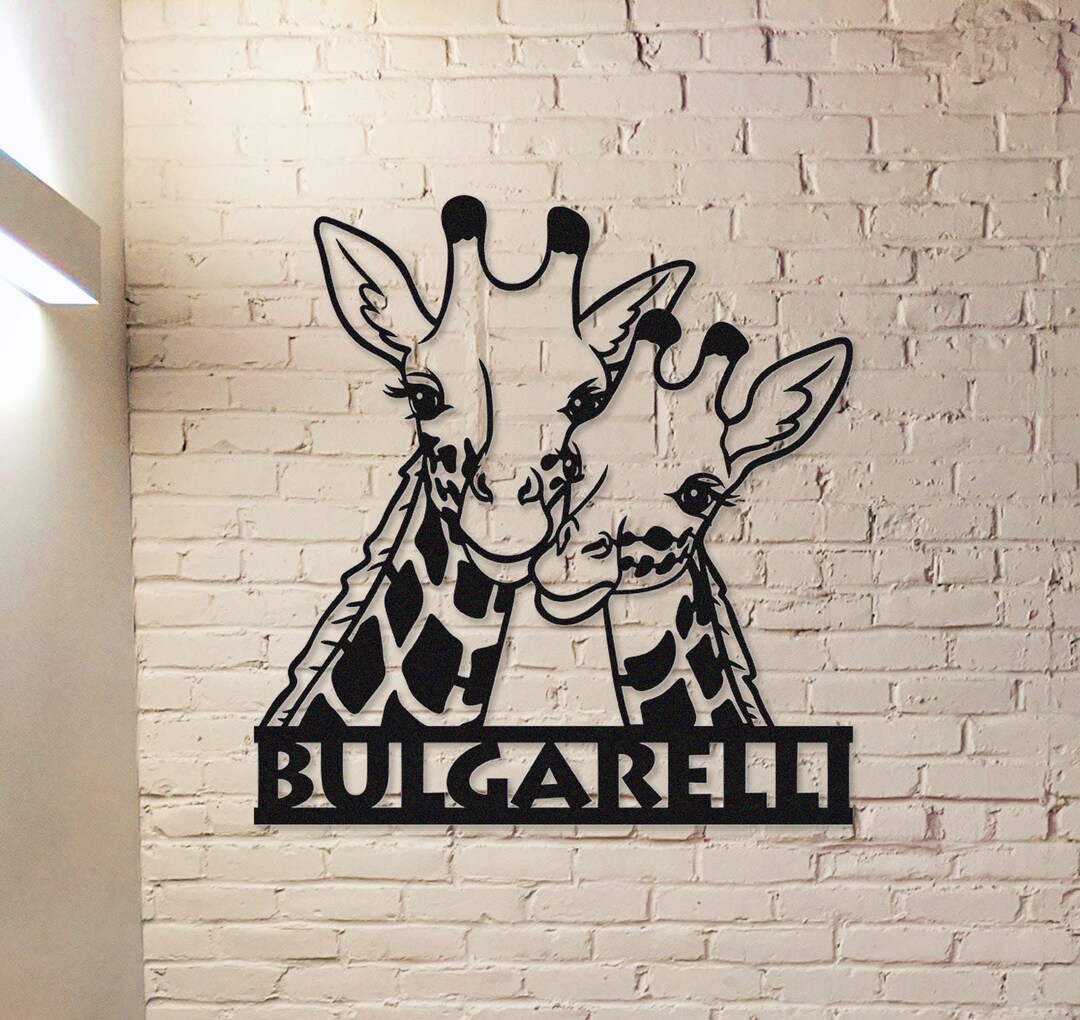 Giraffes Metal Sign,custom Giraffes Name Sign,personalized Giraffe Wall ...