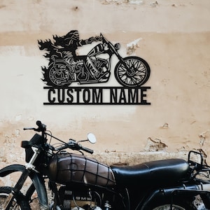 Custom Biker Name Sign, Personalized Motorcycle Wall Art,motorcycle ...