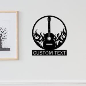 Custom Guitar Wall Art,guitar Metal Sign,guitar Player Gift,band Room ...
