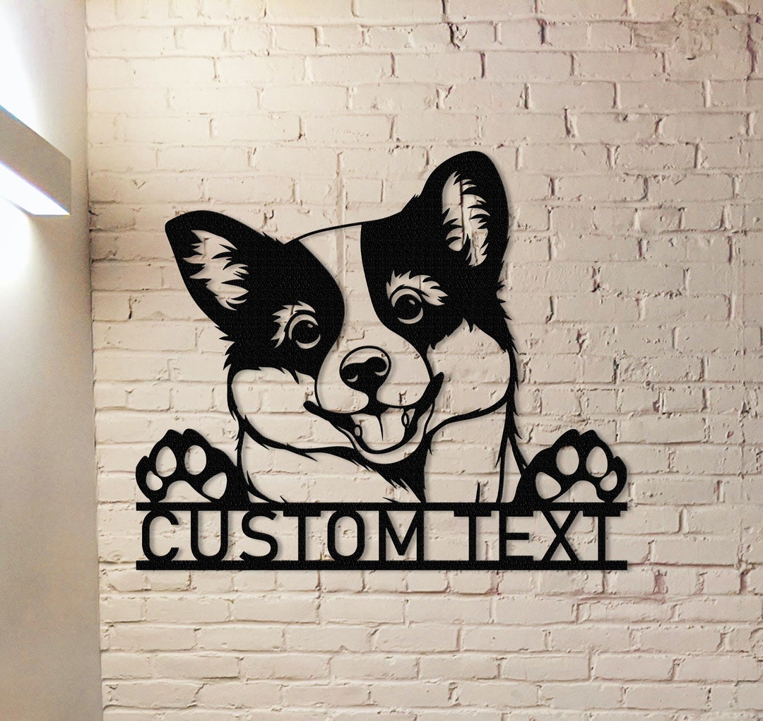 Corgi Metal Sign,custom Dog Name Sign,dog House Decor,corgi Wall Decor ...