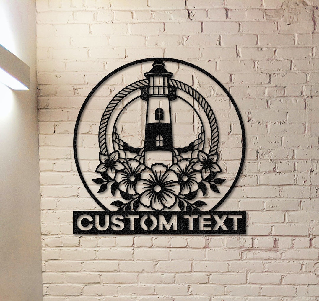Lighthouse Metal Art,personalized Lighthouse Metal Sign,lighthouse Wall ...
