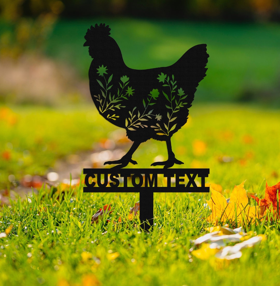 Custom Chicken Metal Stake Sign,chicken Coop Decor,chicken Sign With ...