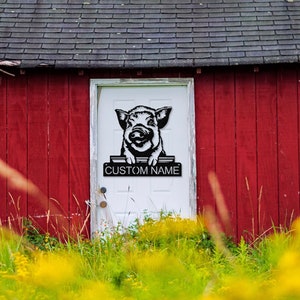 Custom Pig Metal Sign,pig Wall Art,pig Decor,pig Farm Sign,personalized ...