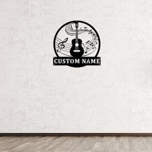 Custom Guitar Metal Sign,guitar Metal Wall Art,guitar Signs, Guitar ...