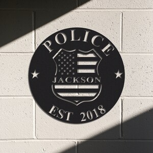 Police Sign for Home,metal Police Wall Art Personalized,police Officer ...