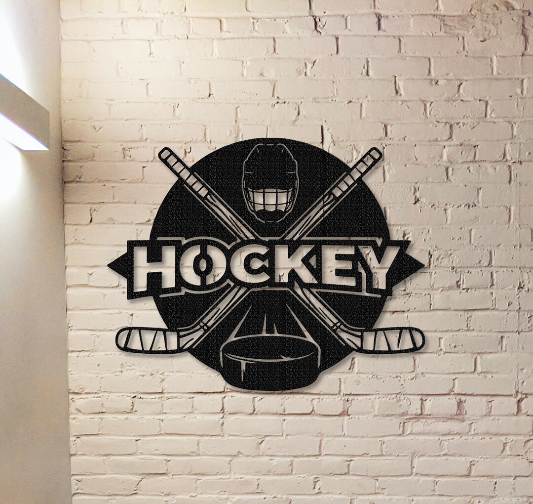 Hockey Stick Metal Sign,personalized Hockey Wall Art,hockey Wall Decor ...