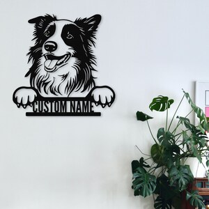 Border Collie Metal Sign,custom Dog Name Sign,dog House Decor,border ...