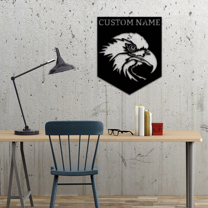 Eagle Monogram Signeagle Metal Wall Artcustom Eagle Name - Etsy