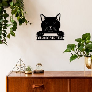 Custom Cat Metal Sign,cat Lover Gift,cat Wall Art,personalized Cat Wall ...