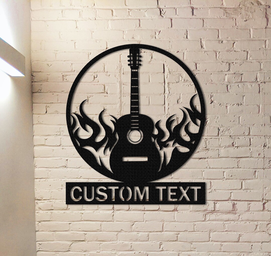 Custom Guitar Wall Art,guitar Metal Sign,guitar Player Gift,band Room ...