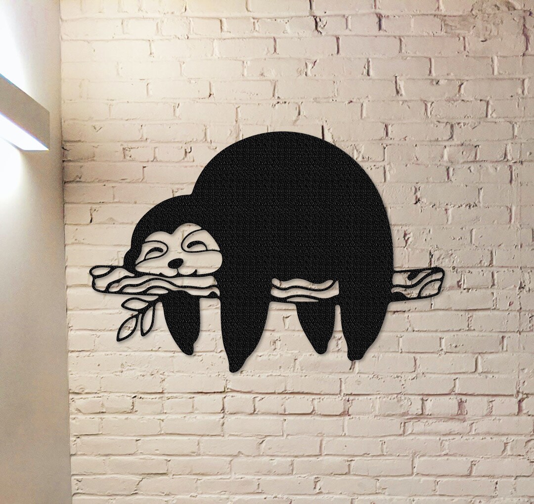 Cute Sloth Metal Wall Art,lazy Sloth Lover Gift,sloth Wood Wall Decor ...