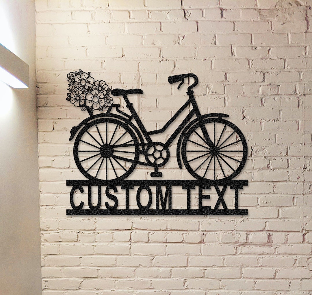 Personalized Bicycle Metal Sign,custom Bicycle Wall Decor,metal Garage ...
