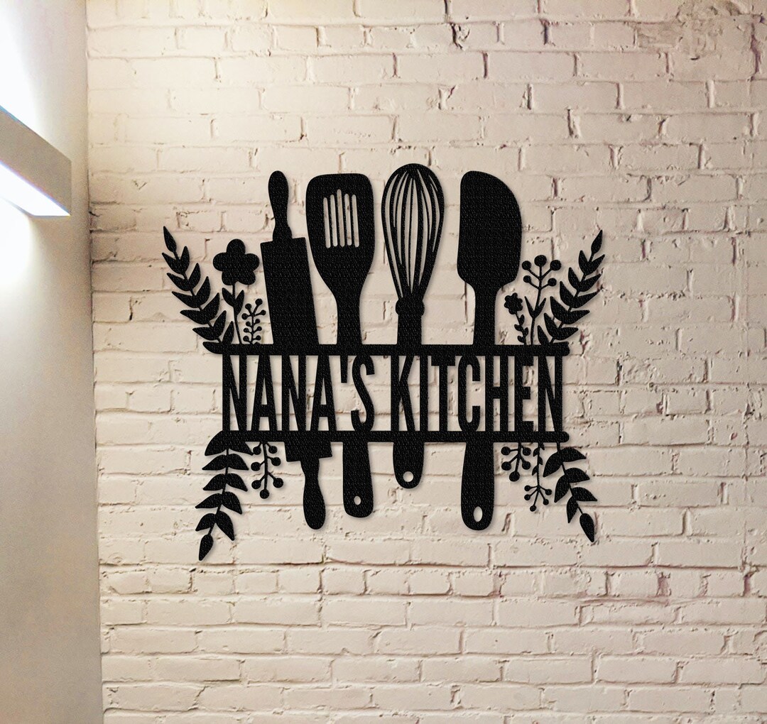 Kitchen Metal Sign,personalized Kitchen Wall Art,nana's Kitchen,custom ...