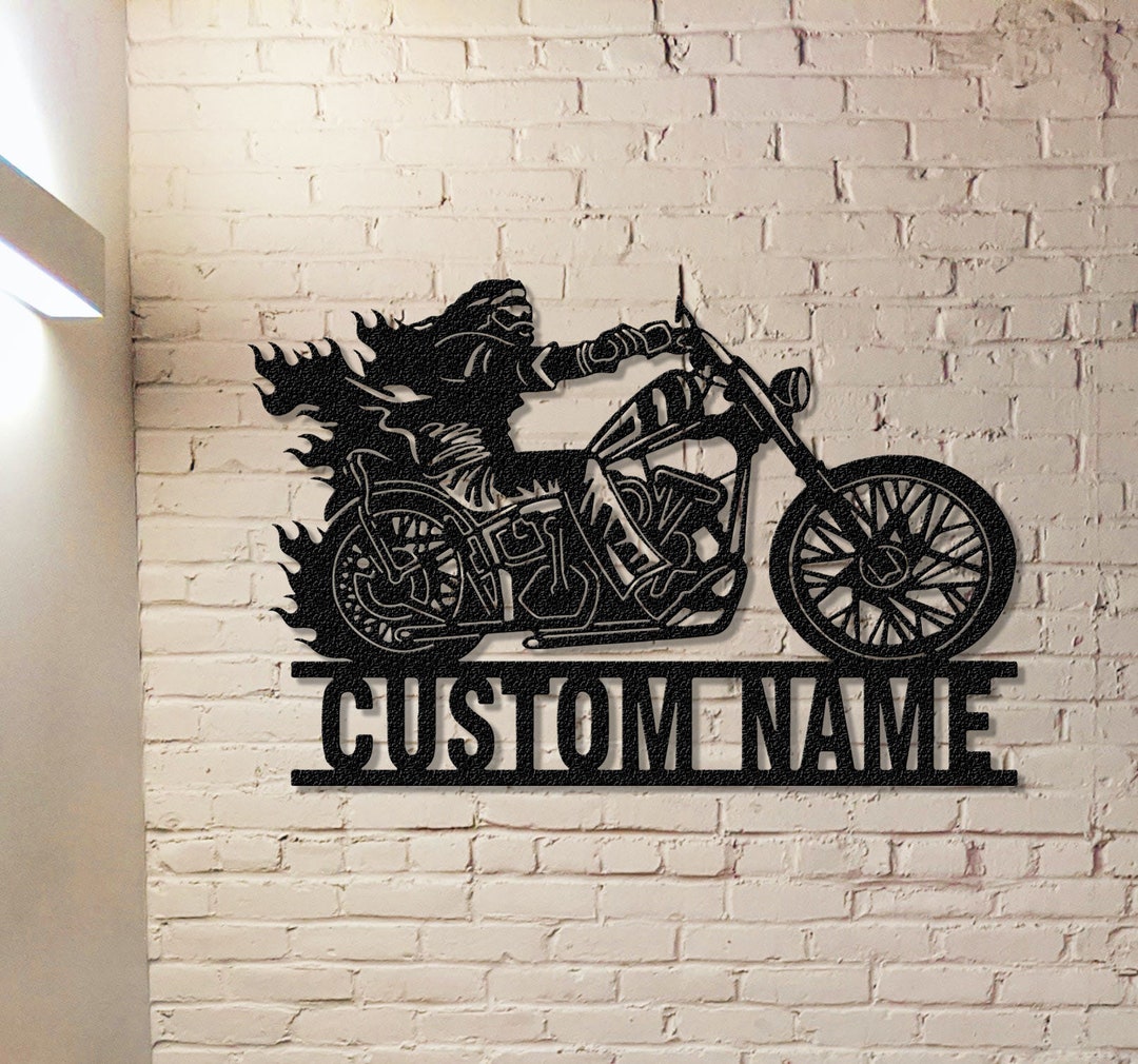 Custom Biker Name Sign Personalized Motorcycle Wall - Etsy