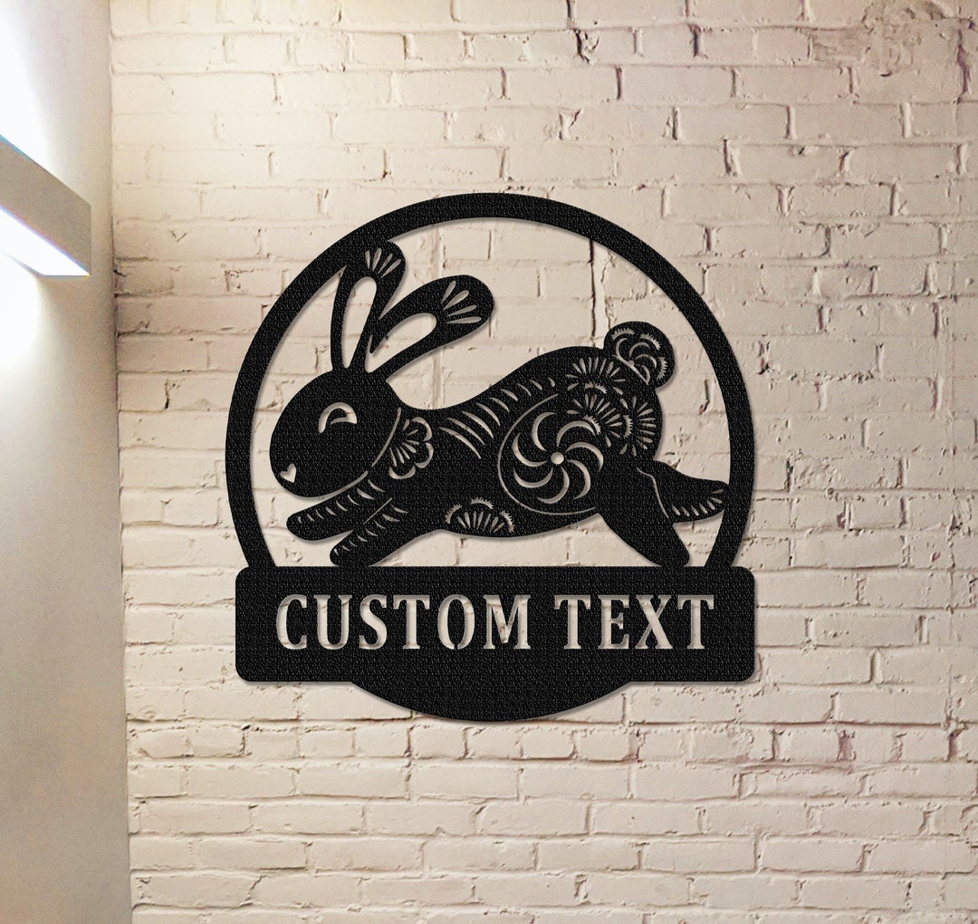 Personalized Bunny Sign,custom Rabbit Wall Decor,year of Rabbit Gift ...