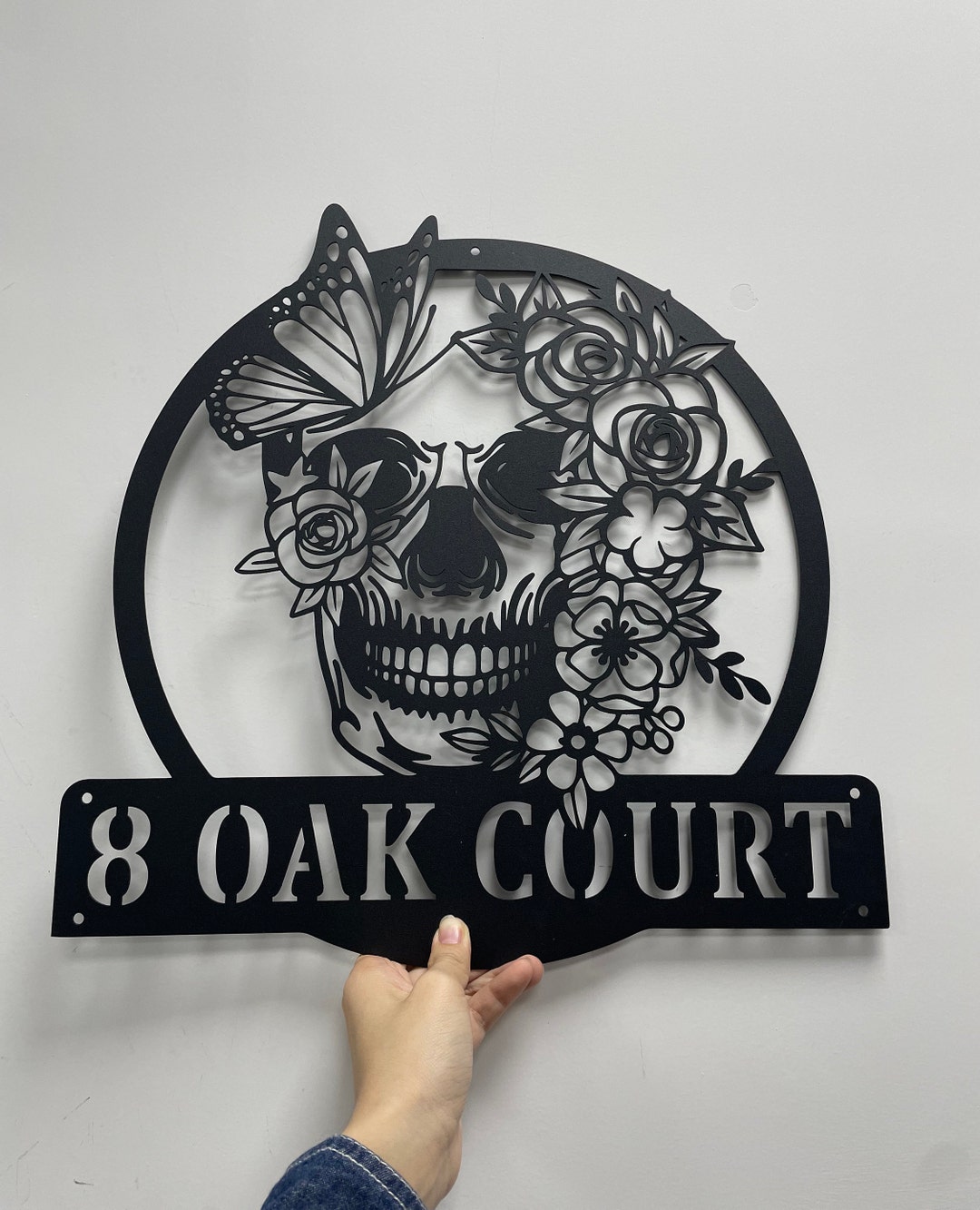 Personalized Sugar Skull Metal Sign,custom Skull Wall Art for Room ...