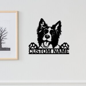 Custom Border Collie Metal Sign,personalized Dog Name Sign,dog House ...