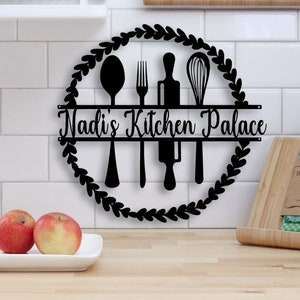 Personalized Kitchen Metal Sign,kitchen Wall Art for Mom,family Kitchen ...