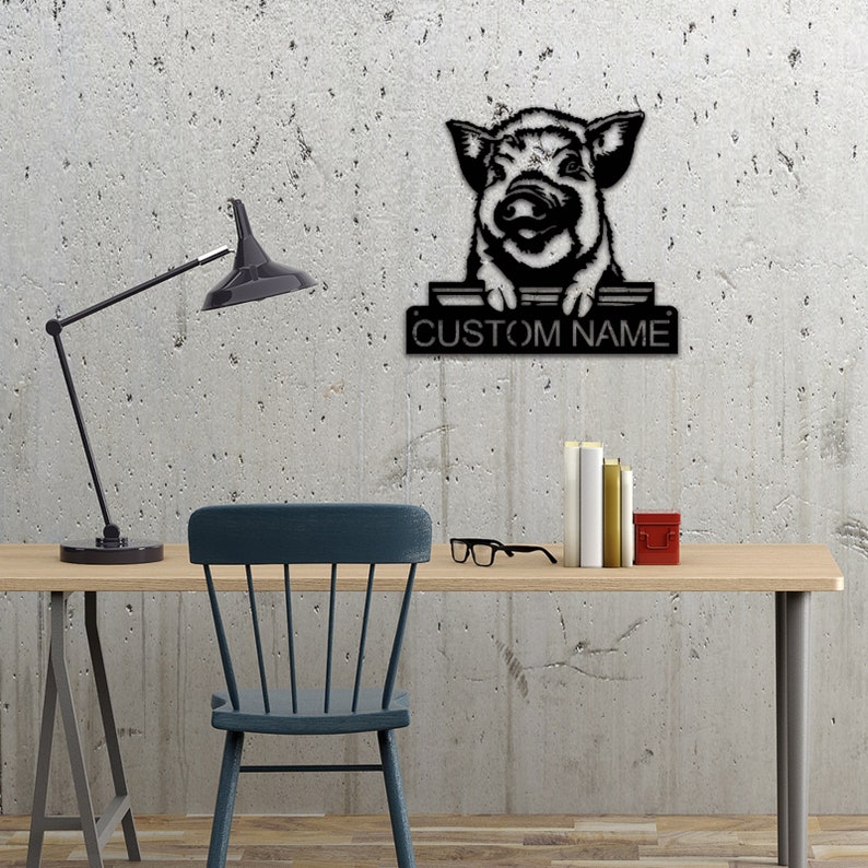 Custom Pig Metal Sign,pig Wall Art,pig Decor,pig Farm Sign,personalized ...