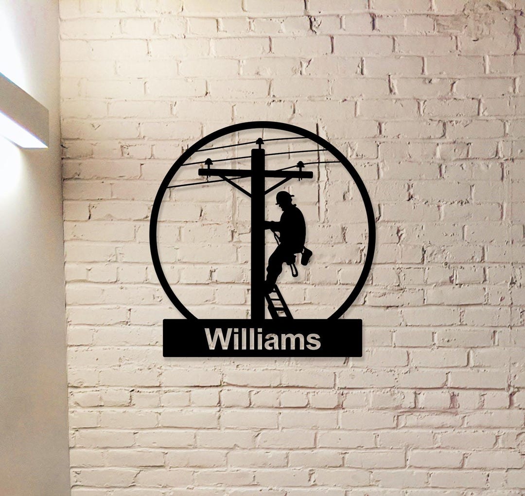 Custom Lineman Metal Sign,electrician Gift,personalized Lineman Wall Art,lineman Wall Decor,line ...