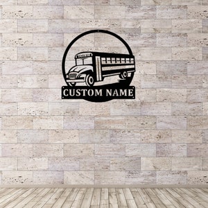 Custom School Bus Metal Sign,personalized School Bus Sign Name,gift for ...