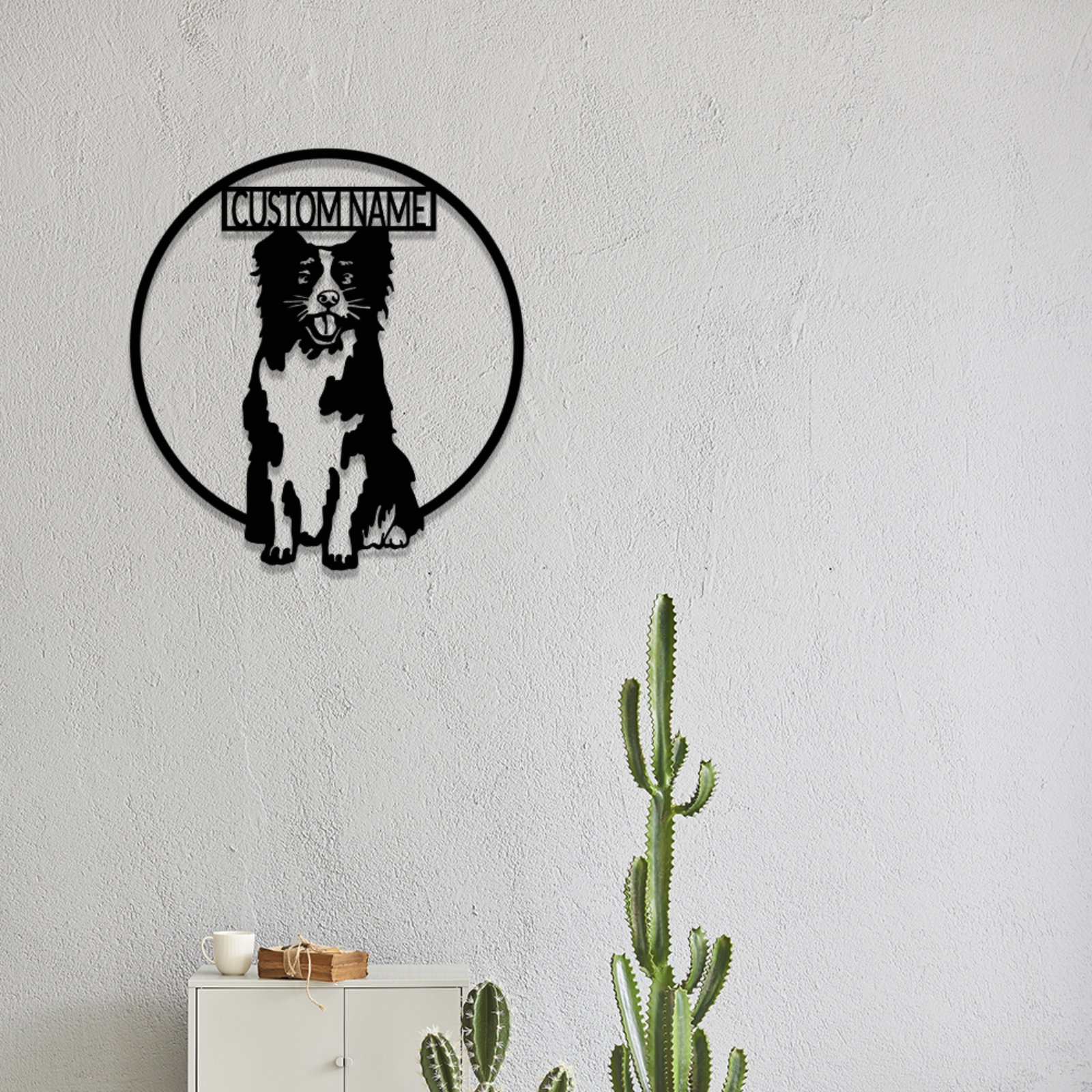 Custom Border Collie Metal Sign,led Lights,personalized Dog Lover Name ...