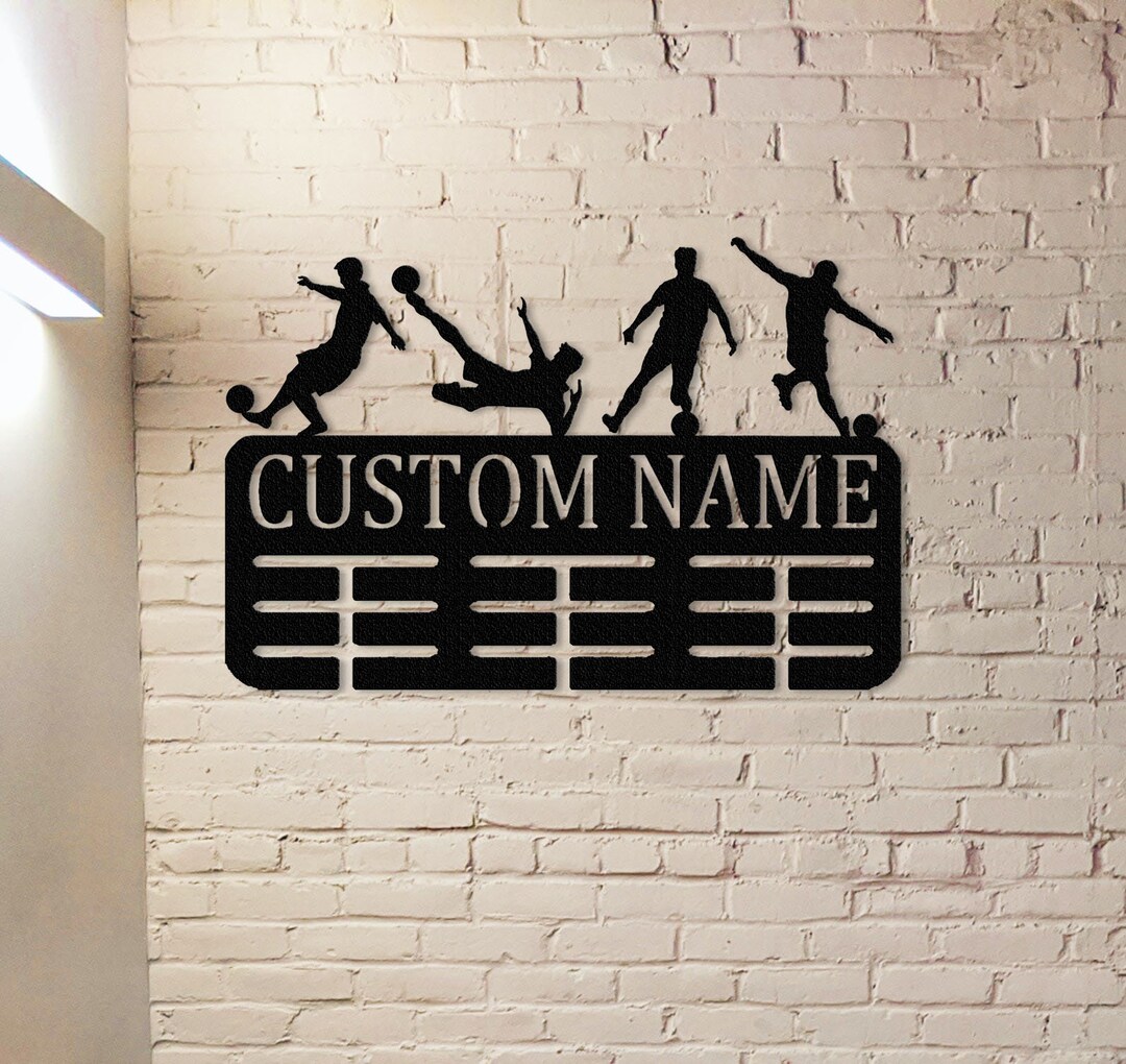 Custom Soccer Medal Holder, Personalized Soccer Name Medal Hanger ...