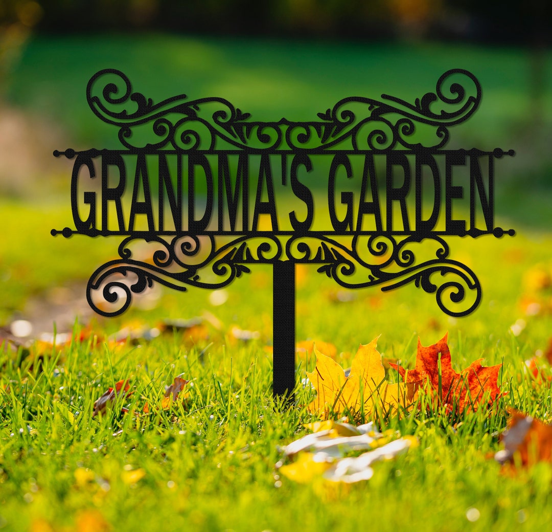 Custom Garden Sign With Stake,garden Wall Art,personalized Garden Name ...