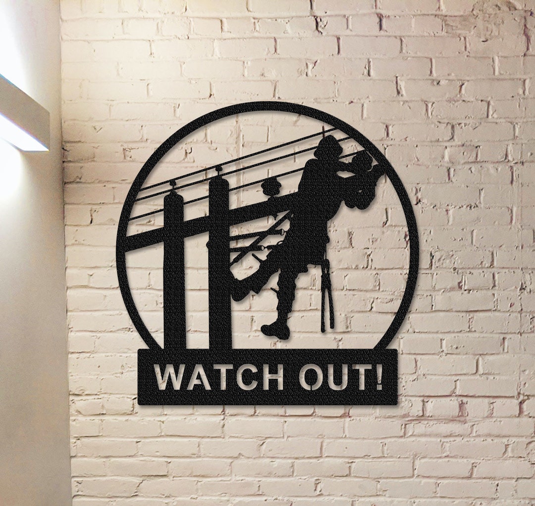 Personalized Lineman Wall Art,custom Lineman Metal Sign,electrician Gift,lineman Wall Decor,line ...