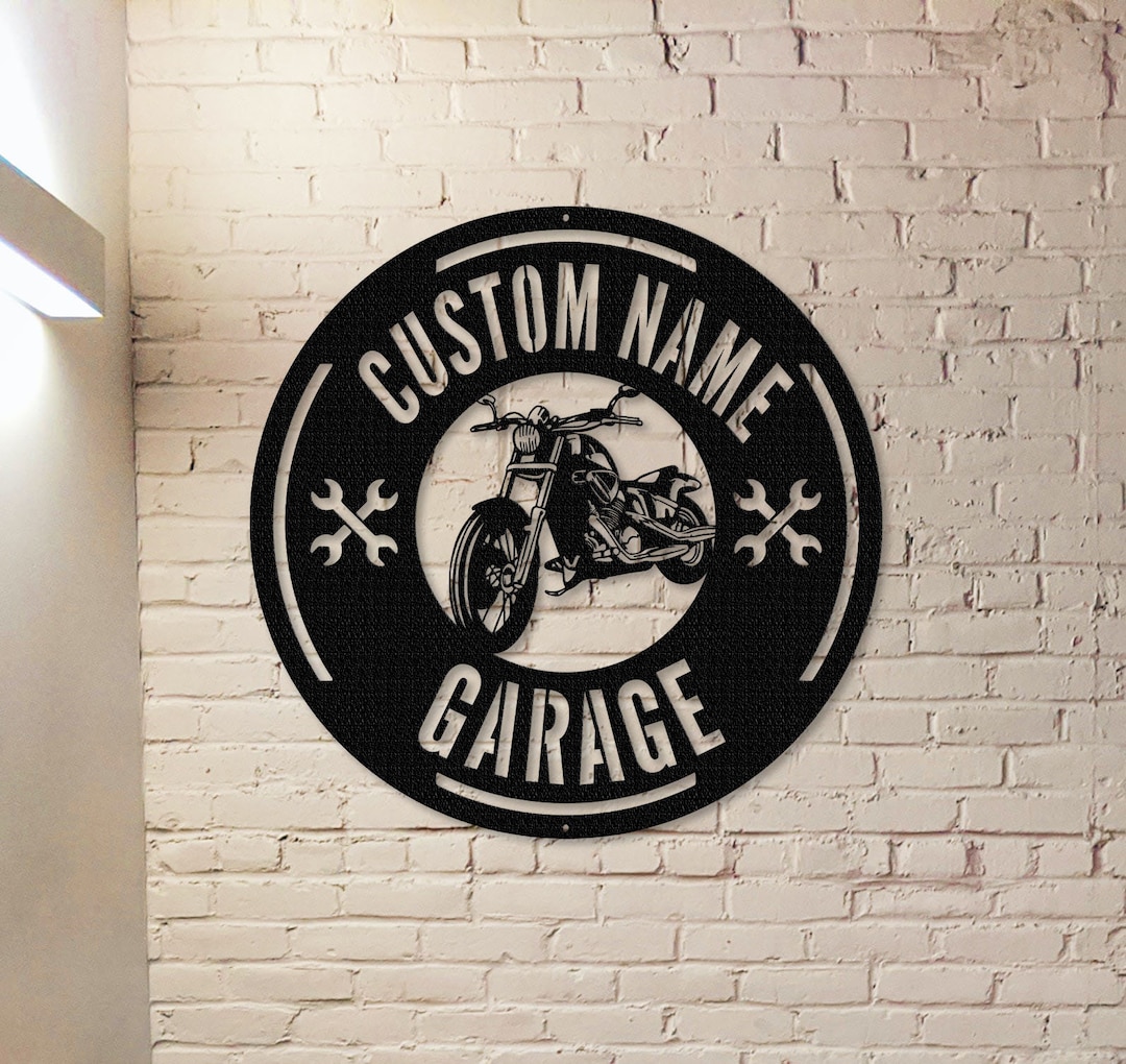 Garage Metal Sign,custom Work Shop Name Sign,personalized Motorcycle ...