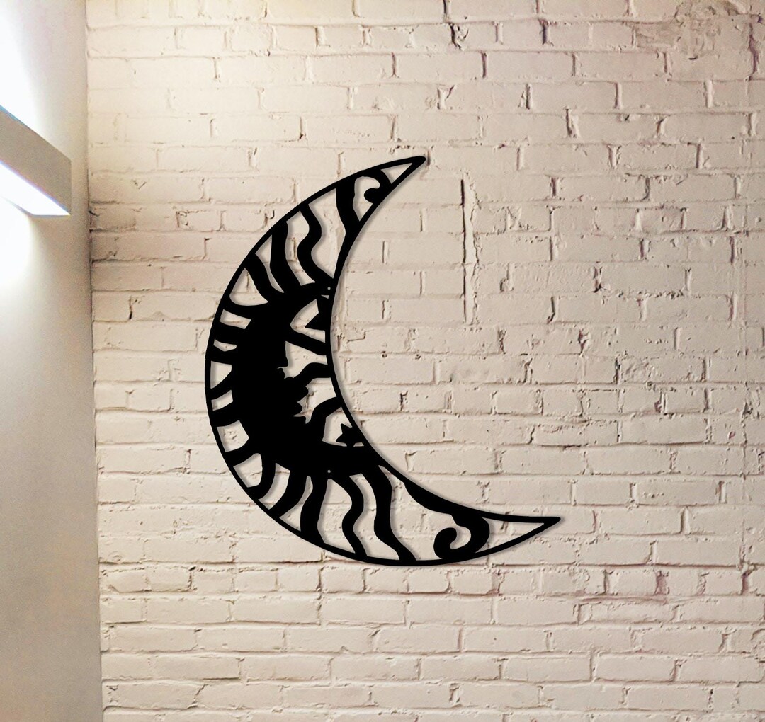 Wacky Moon Metal Sign,hippie Fun Wacky Sun Wall Art,unique Gift, Moon ...
