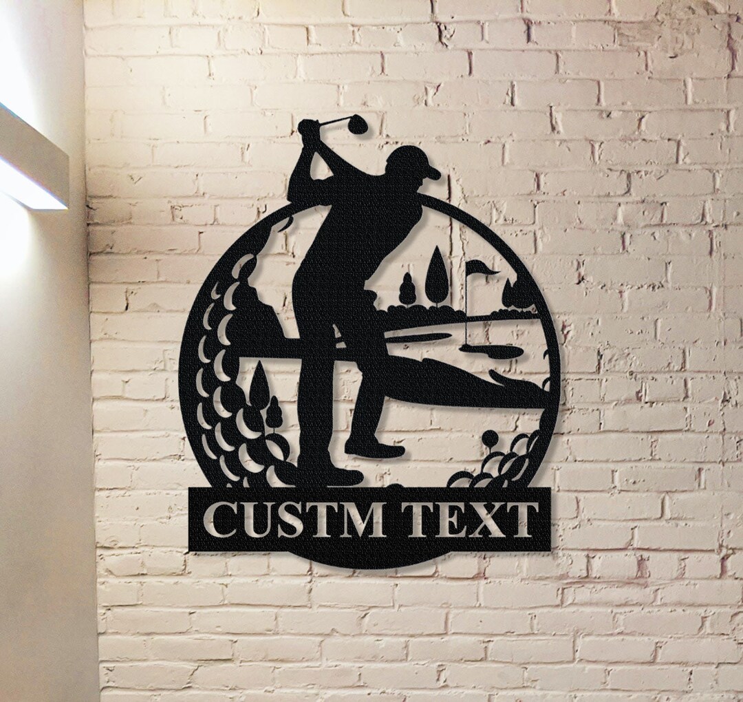 Golf Metal Sign,men's Golf Wall Art,golf Club Sign,custom Gold Name ...