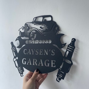 Custom Garage Metal Sign,work Shop Wall Art,personalized Garage Name ...