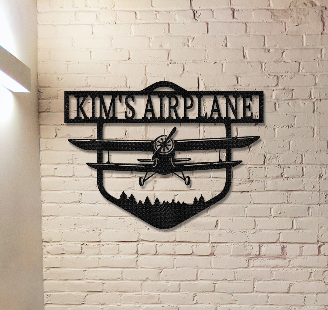 Airplane Metal Signcustom Airplane Monogrampilot - Etsy