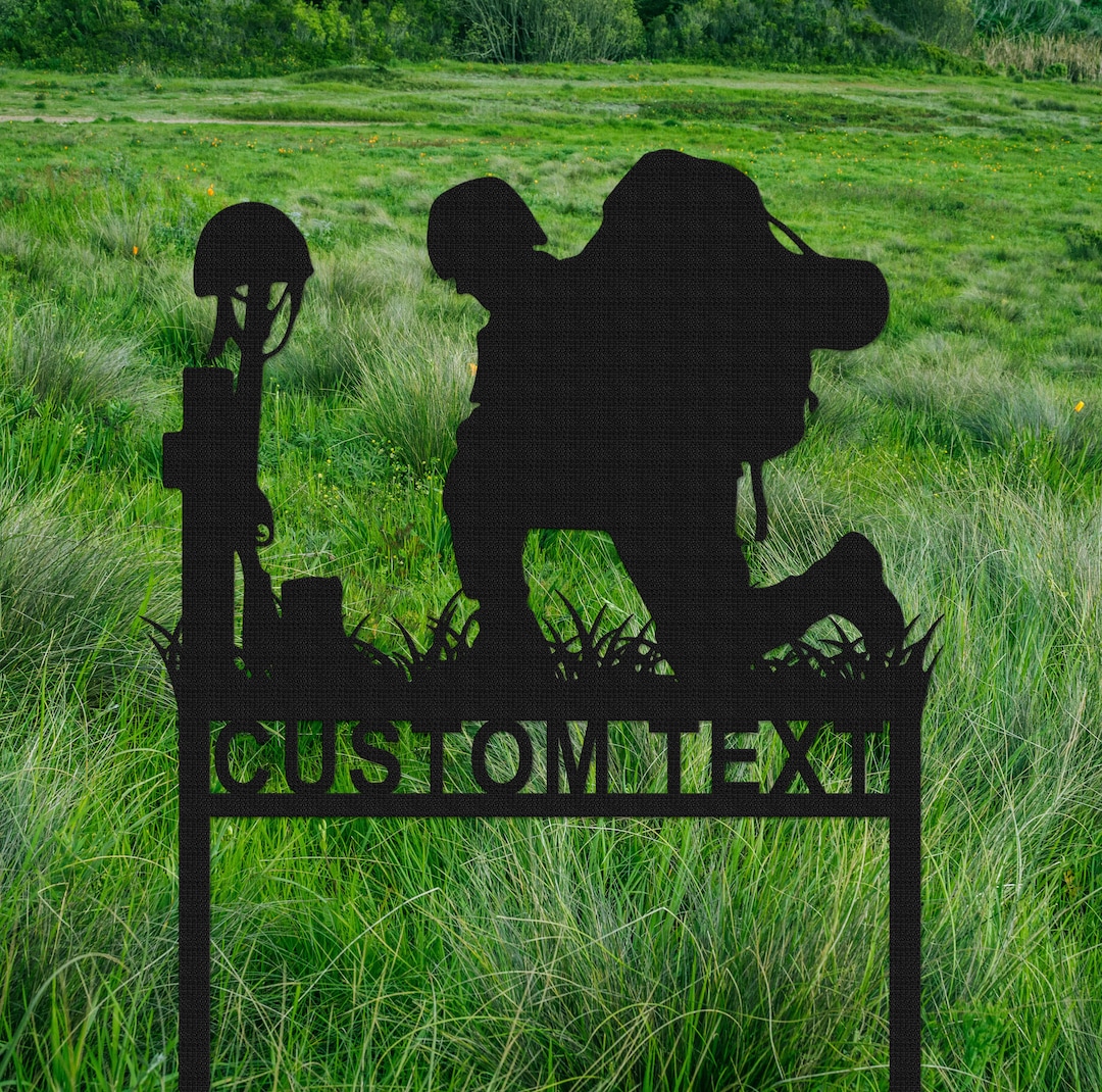 Custom Soldier Memorial Stake Sign,soldier Military Metal Sign,soldier ...