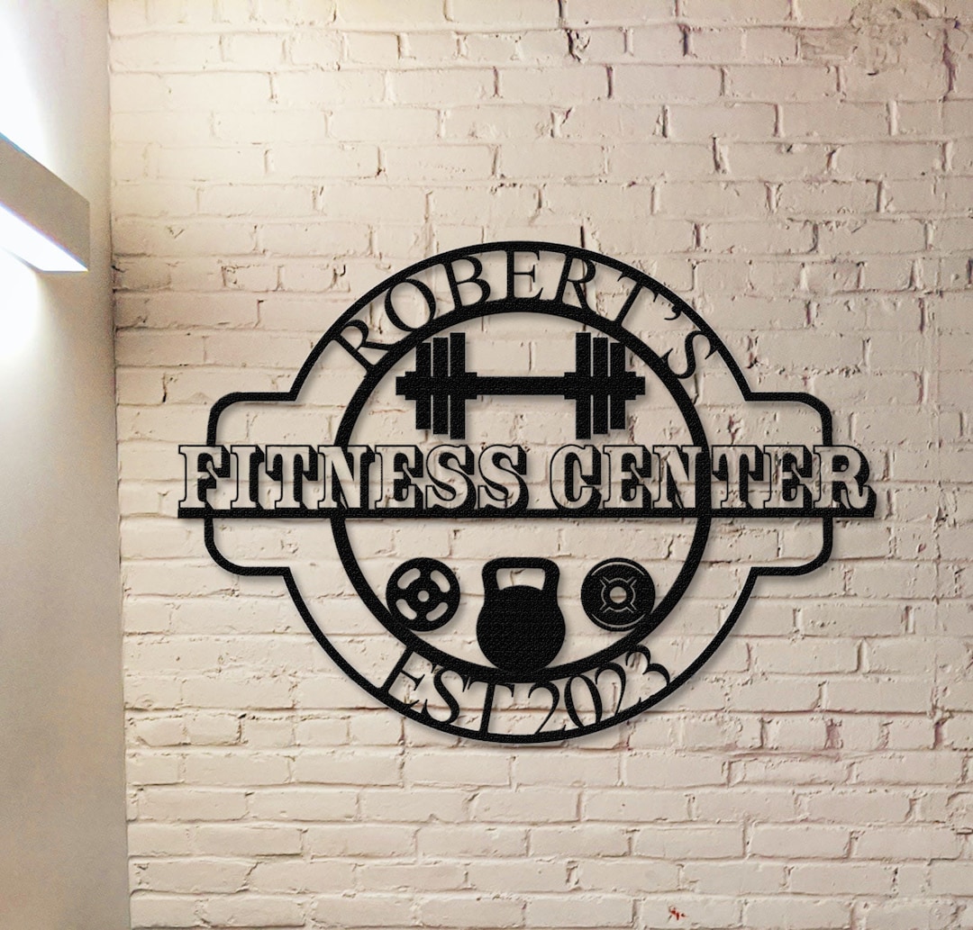 Custom Fitness Center Metal Sign,gym Wall Art,training Center Sign ...