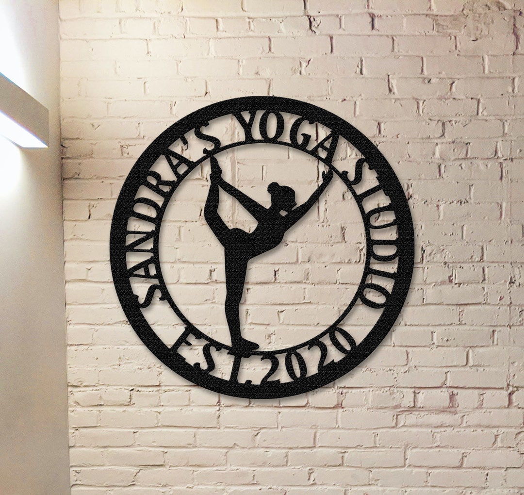 Custom Yoga Metal Sign,yoga Wall Art,personalized Yoga Sign Name,yoga ...
