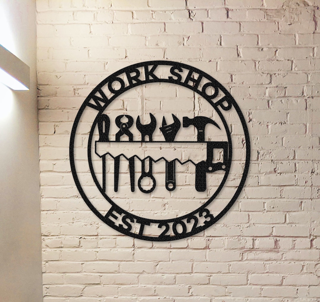 Work Shop Metal Sign,custom Garage Sign Name,pop'd Work Shop Sign ...