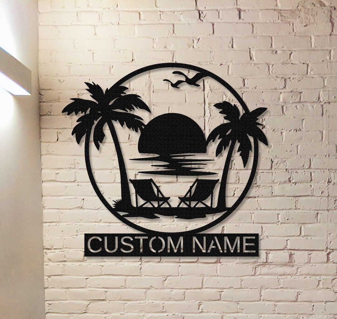 Custom Beach Decor,personalized Sunset Wall Art,summer Beach Sign ...